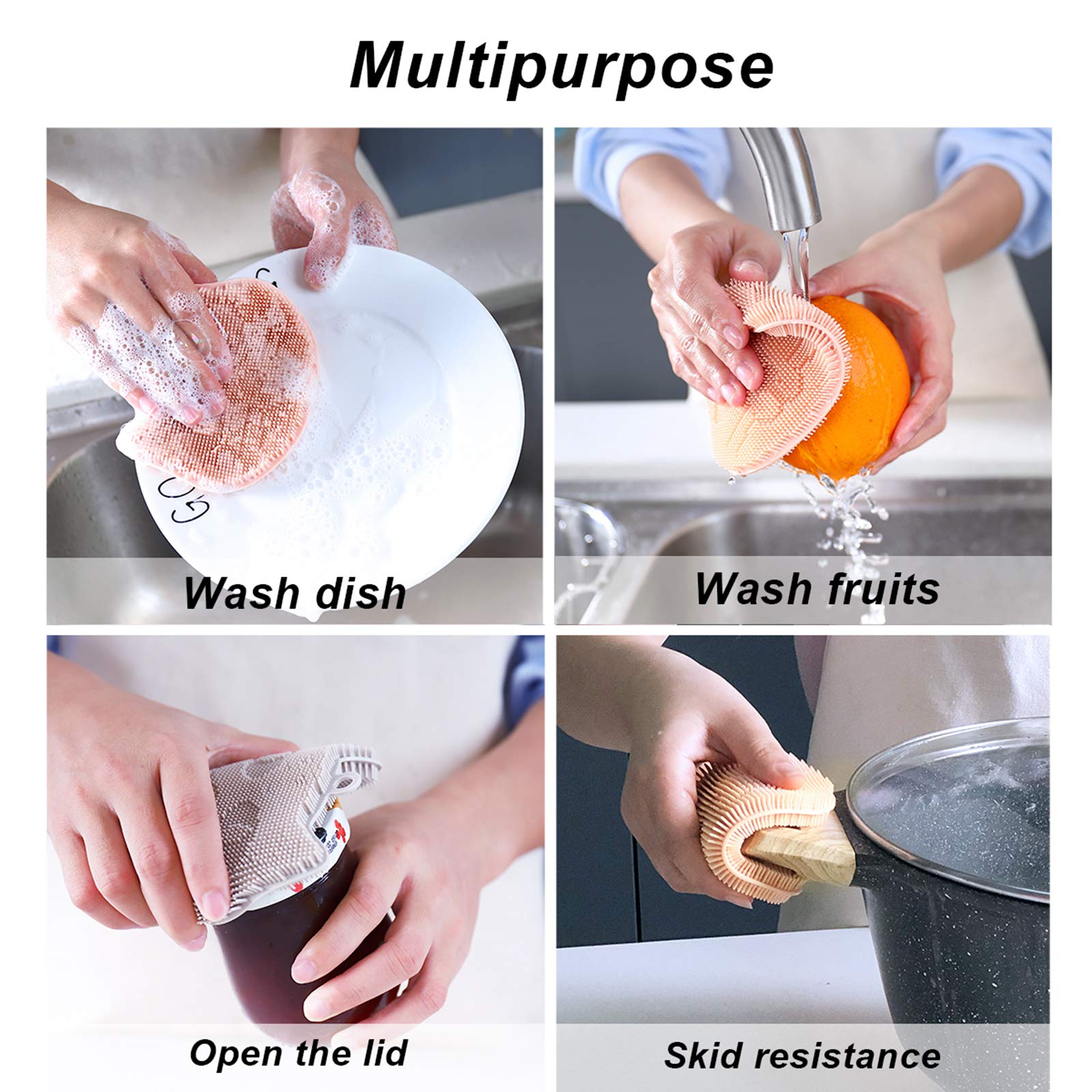 Snapklik.com : Silicone Sponge Set Of 3, Cat Shape Silicone Sponges ...