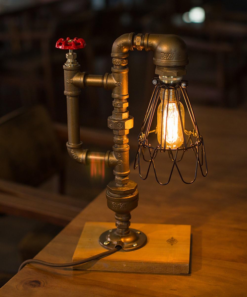 TOFAR Steampunk Industrial Vintage Style, Water Pipe Table Desk Light ...