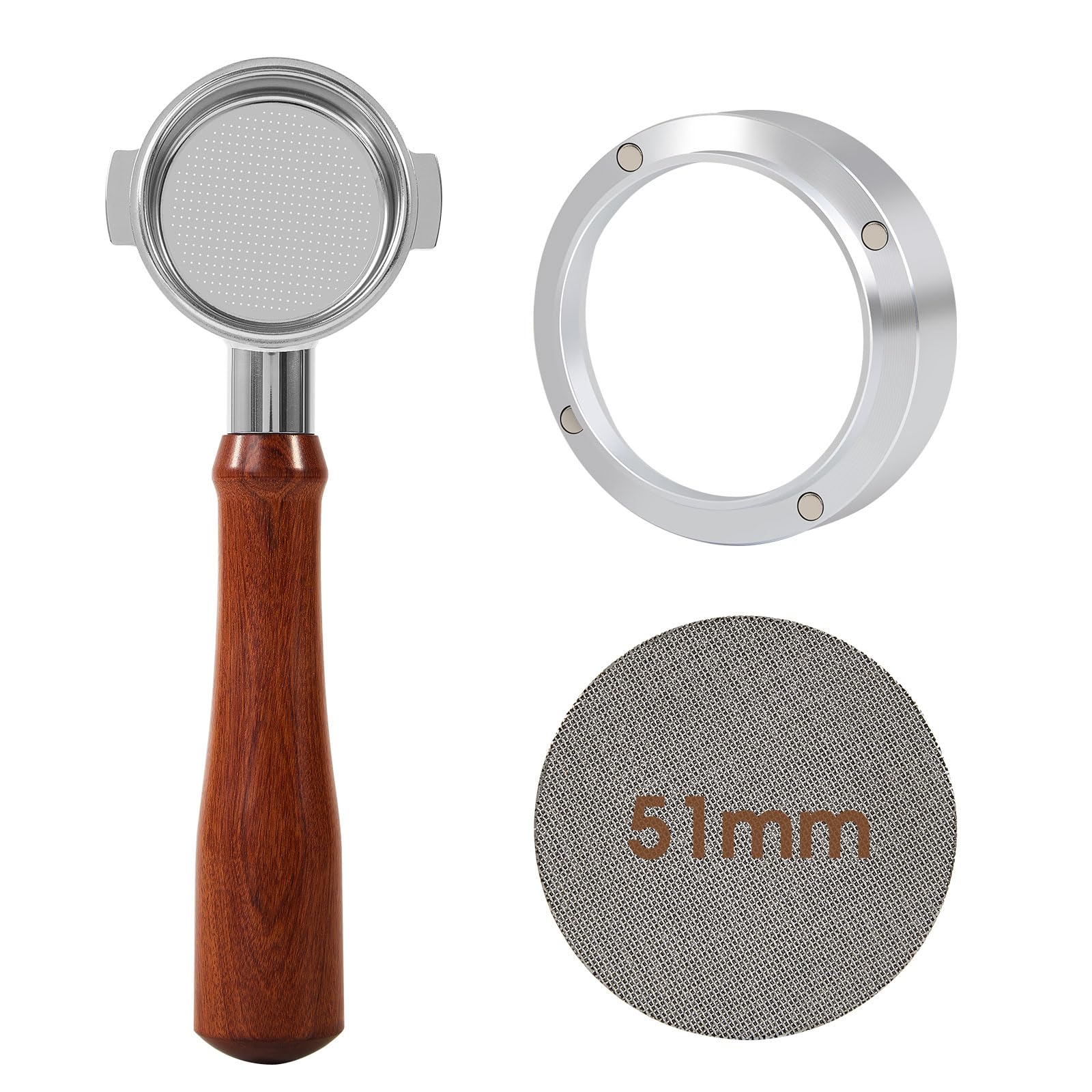 Amazon.com: 51mm Bottomless Portafilter with Dosing Funnel and Puck ...
