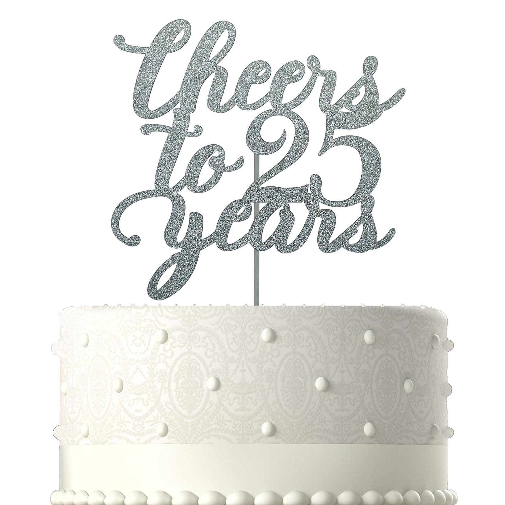 Amazon.com: NSHYXXSPY Cheers to 25 Years Cake Topper - 25th Birthday ...