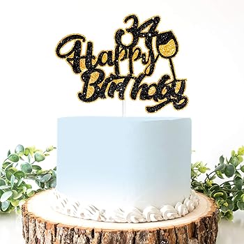 Amazon.com: 34 years blessed cake topper for 34 years loved,anniversary ...
