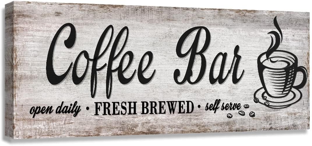 Amazon.com: Jetec 4 Pieces Coffee Bar Sign Wall Decor Farmhouse Wood ...