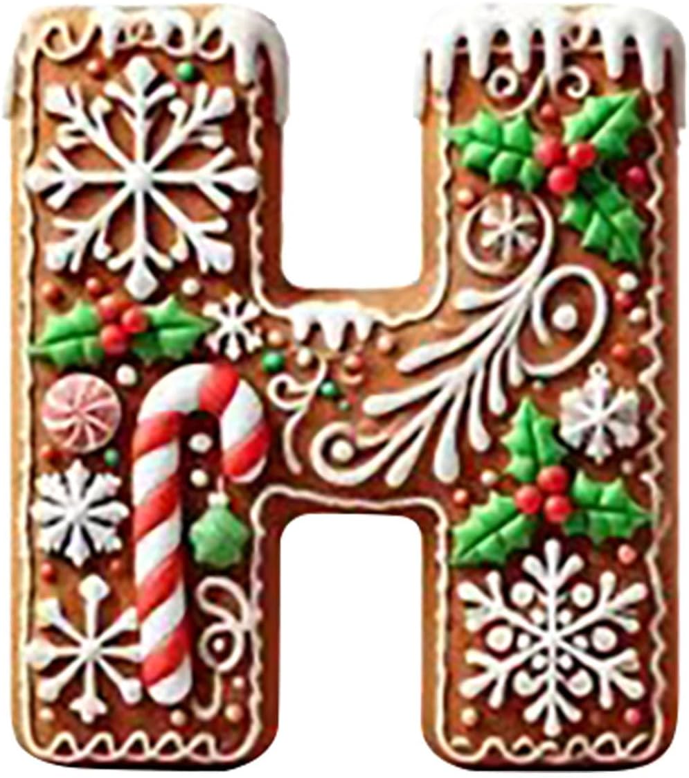 Amazon.com: 26 Gingerbread Alphabet Ornaments for Christmas Tree Candy ...