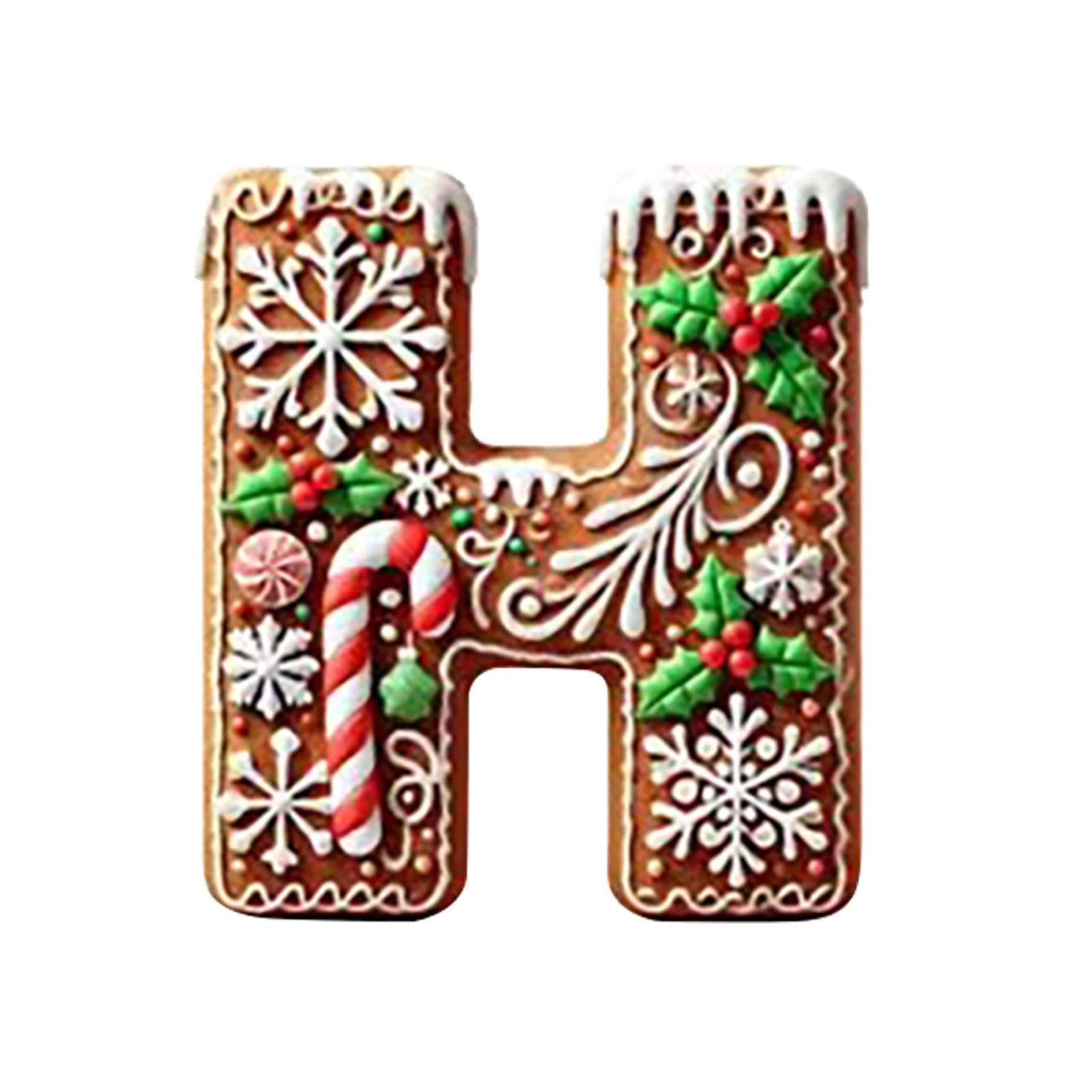 Amazon.com: 26 Gingerbread Alphabet Ornaments for Christmas Tree Candy ...