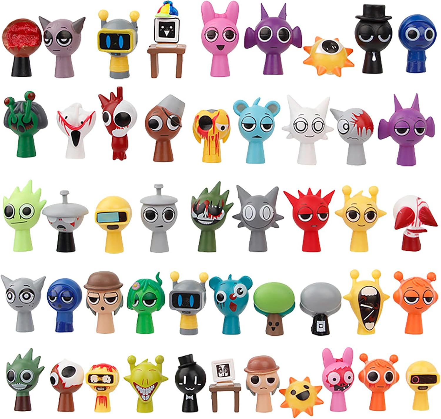 Amazon.com: Sprunki Action Figures 1.4 Inch Cute Cartoon Cake Toppers ...