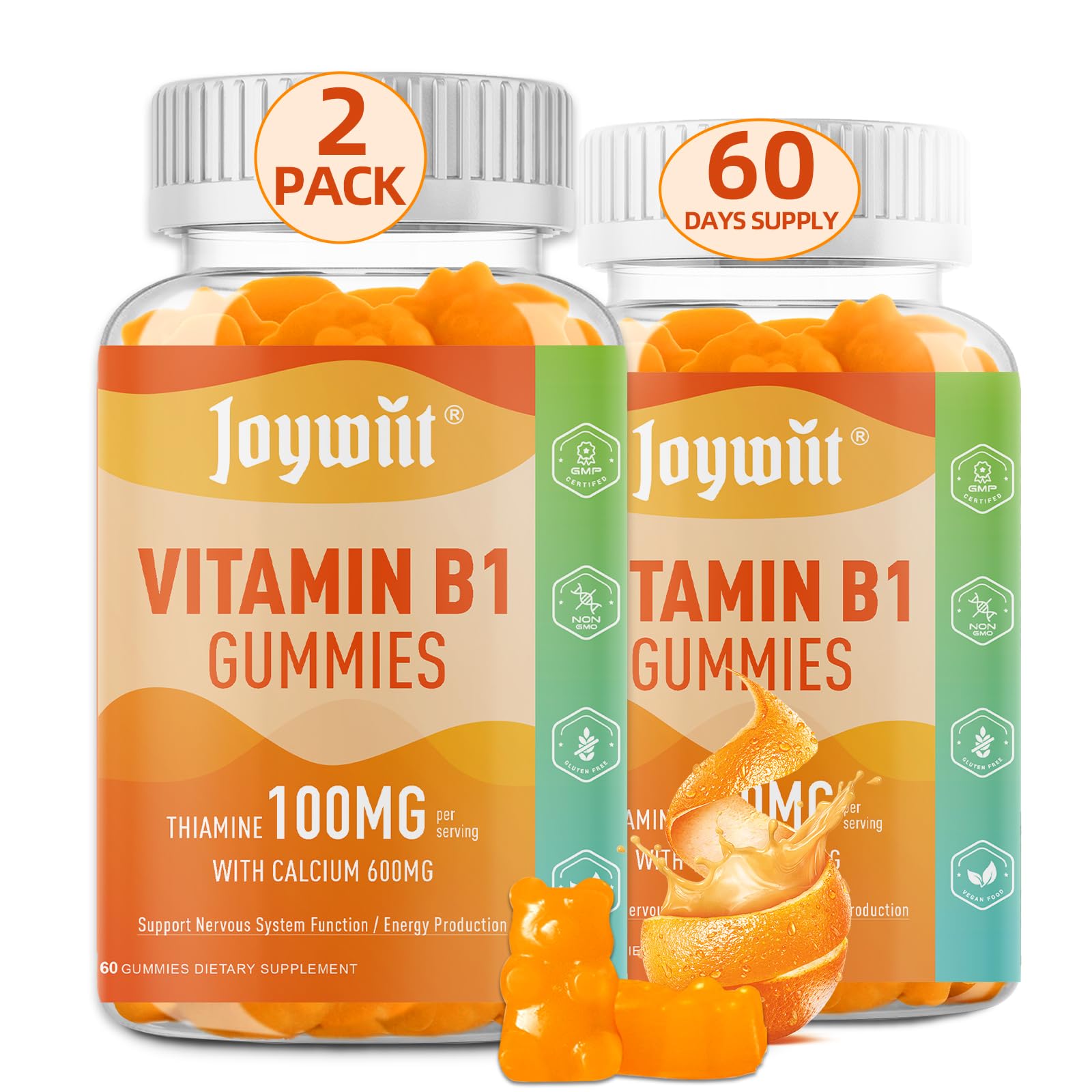 Amazon.com: Joywiit Vitamin B1 Gummies 100mg for Adults & Kids ...