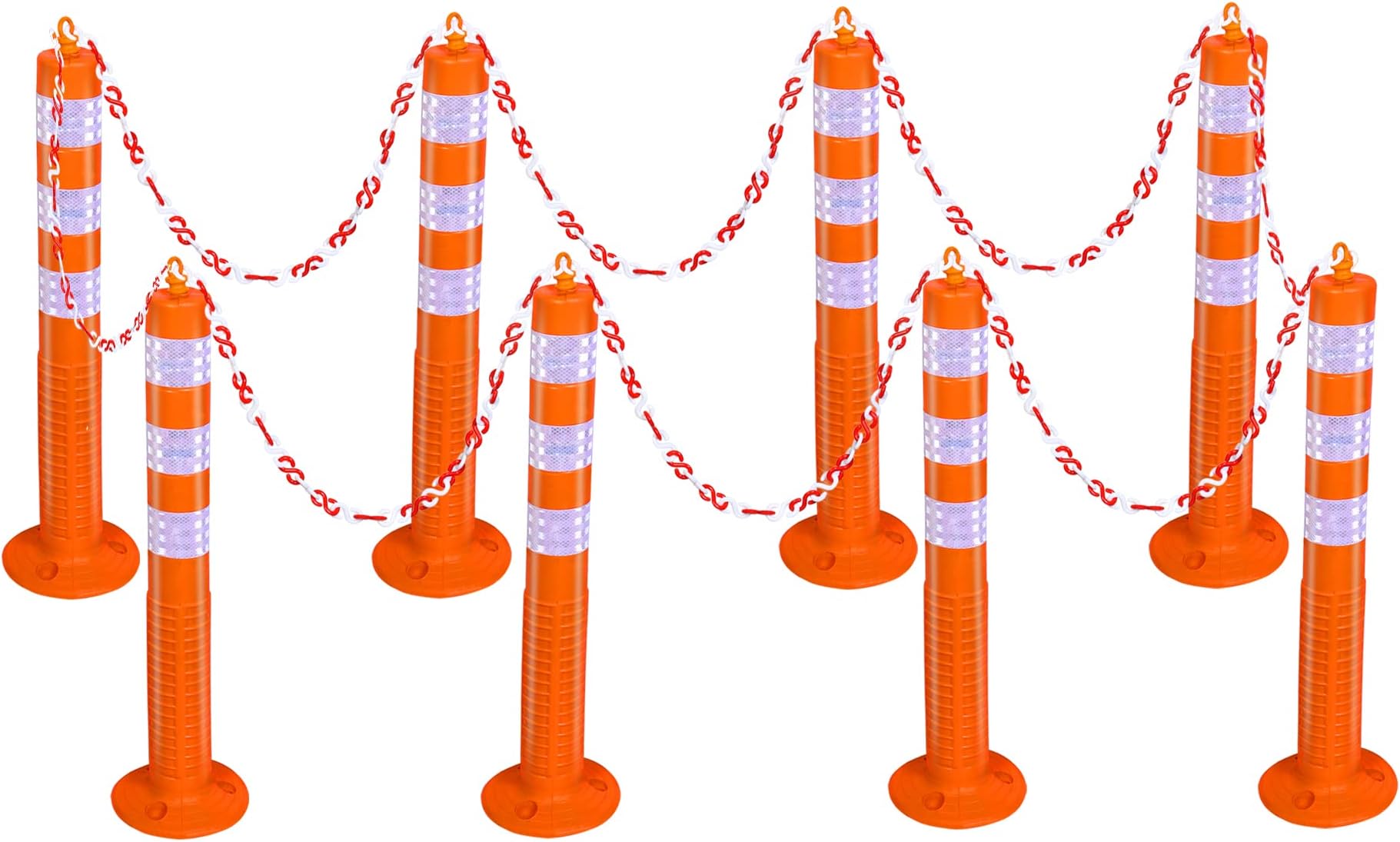 ABS INDUSTRY 8 Spring Parking Post Orange With 3 White Reflective Tape ...