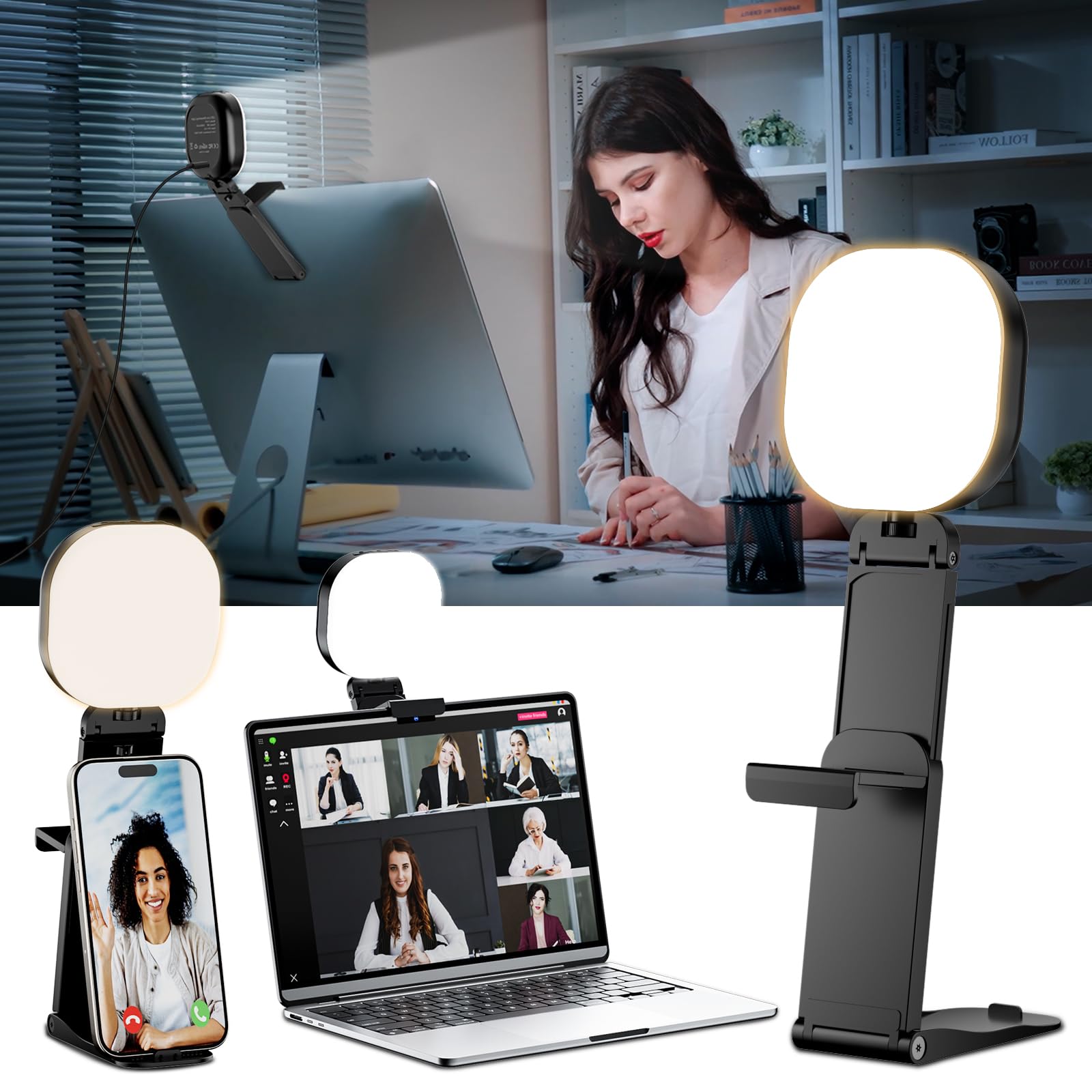 Computer Webcam Light for Zoom Meetings, Video Conference Light, LED ...