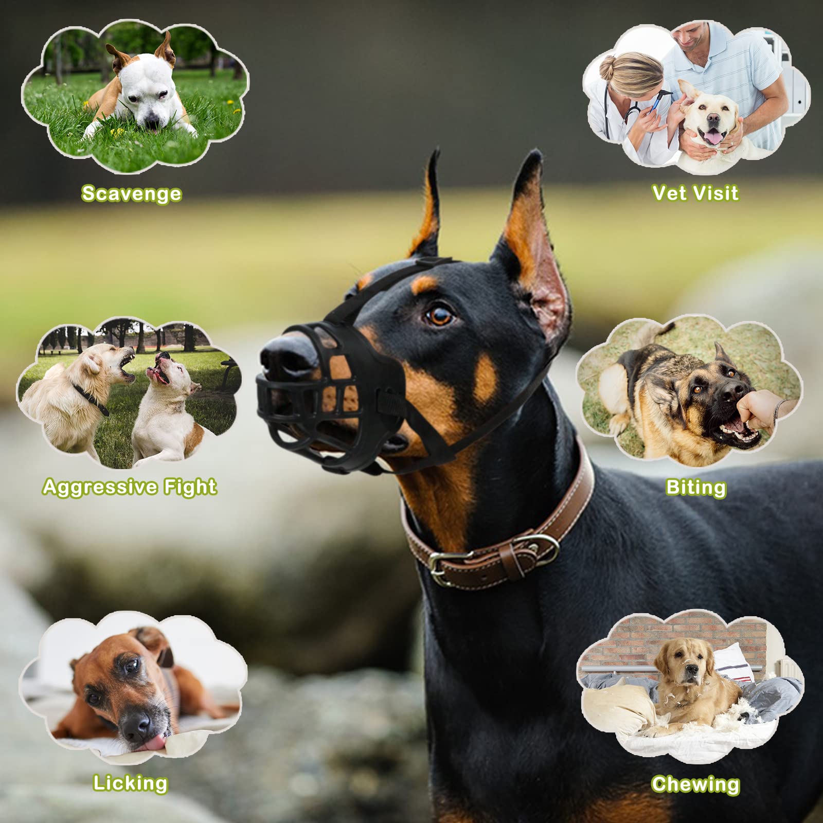 Dog Muzzle Breathable Basket Muzzles for Large and X-Large Dogs, Stop ...