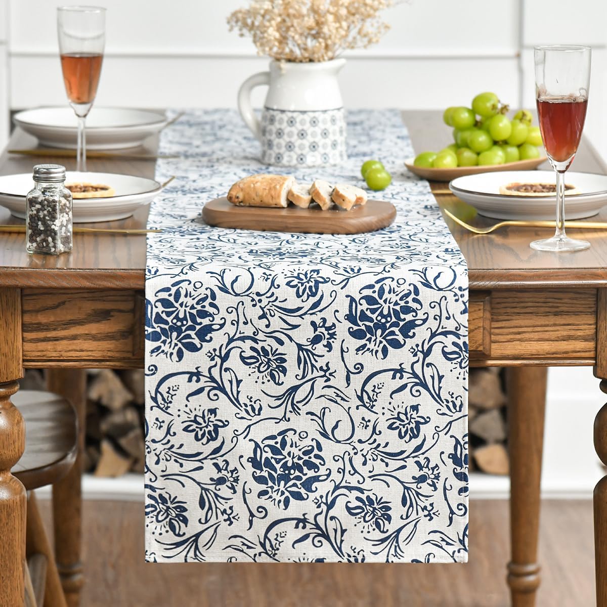 Amazon.com: Artoid Mode Retro Flower Toile Textures Chinoiserie Cotton ...