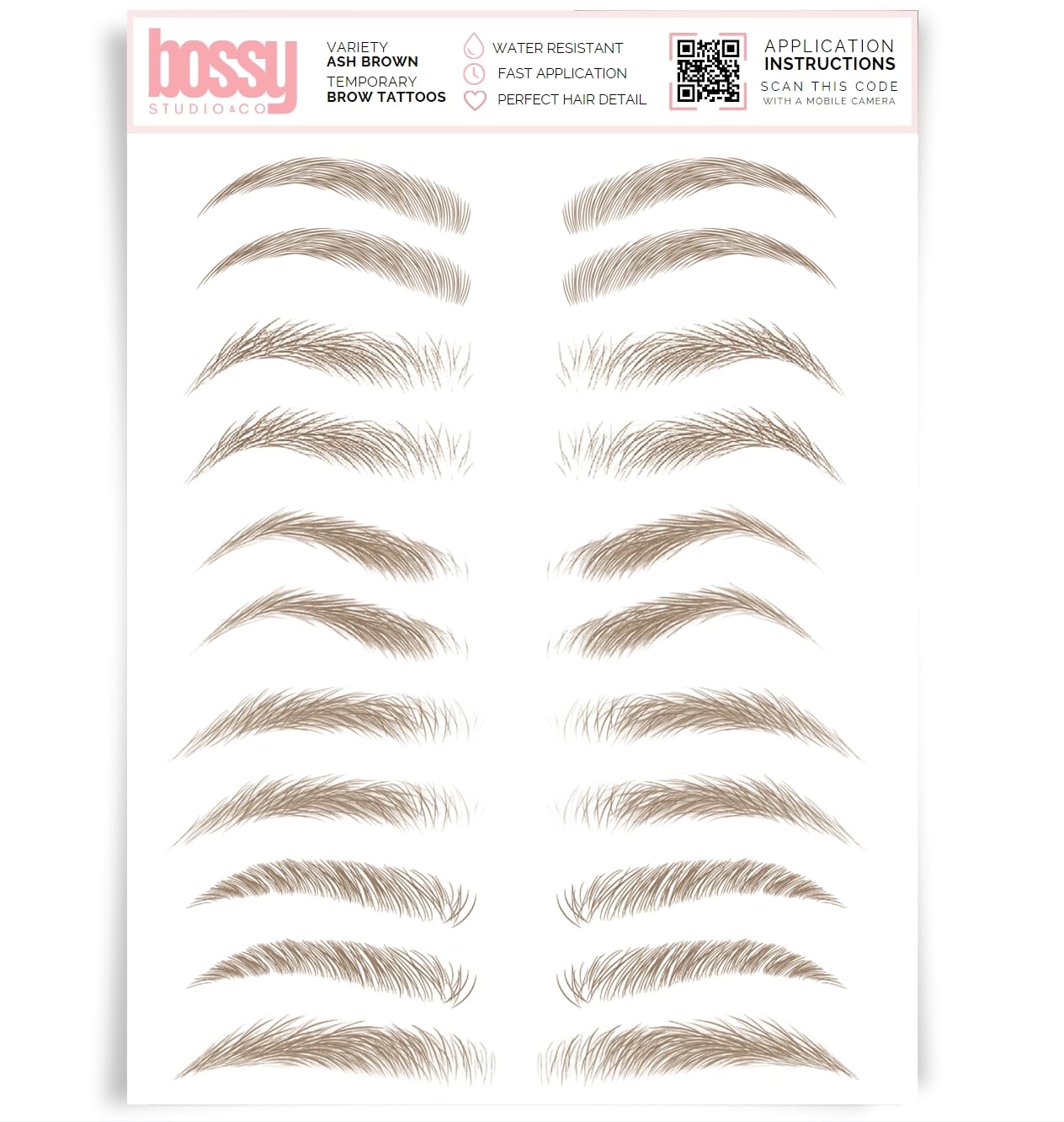 Amazon.com : Brows by Bossy Studio & Co Temporary Eyebrow Tattoos ...