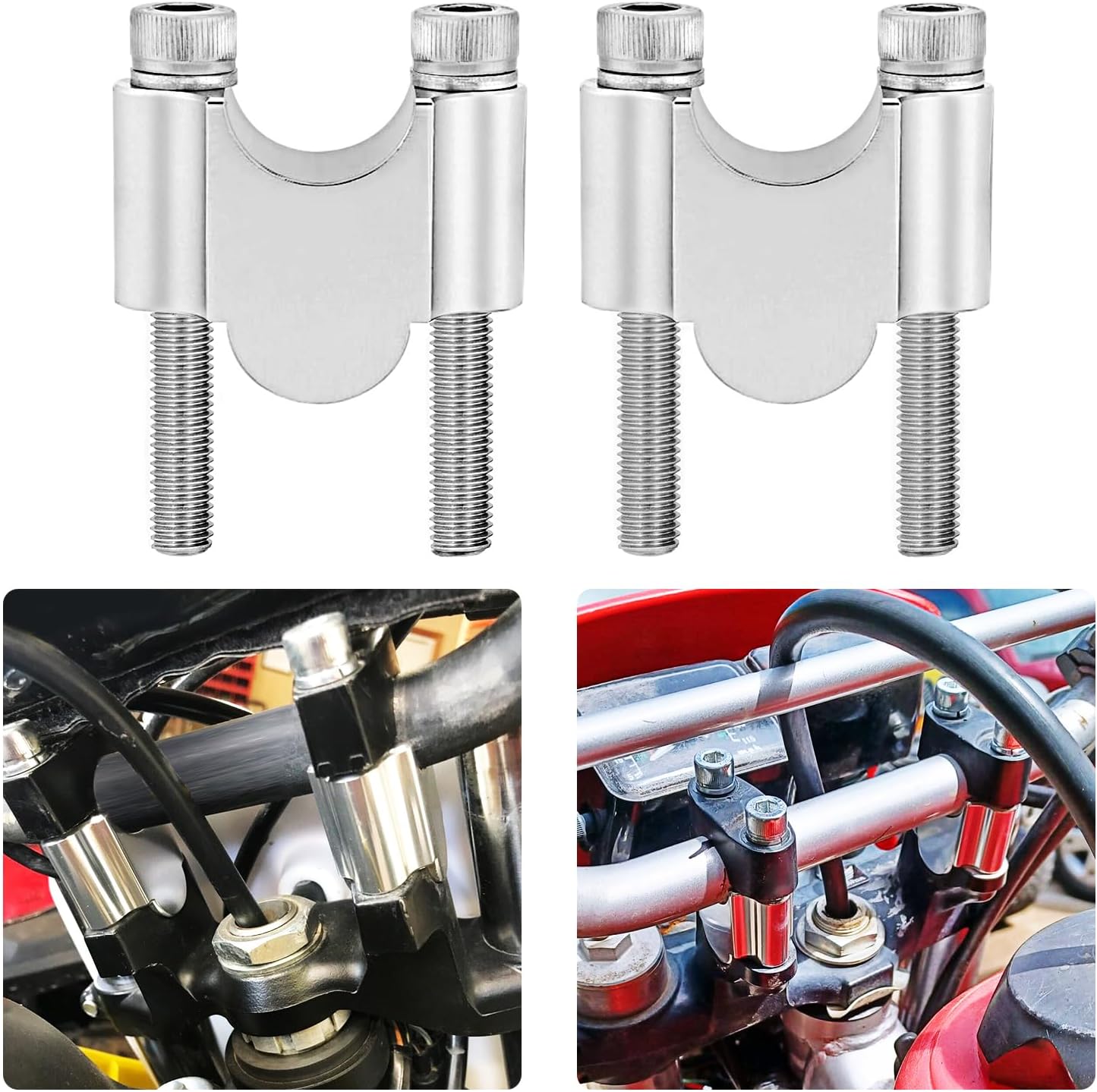Amazon.com: Tusk Handlebar Risers 1 1/8" Bars, 30mm Height : Automotive