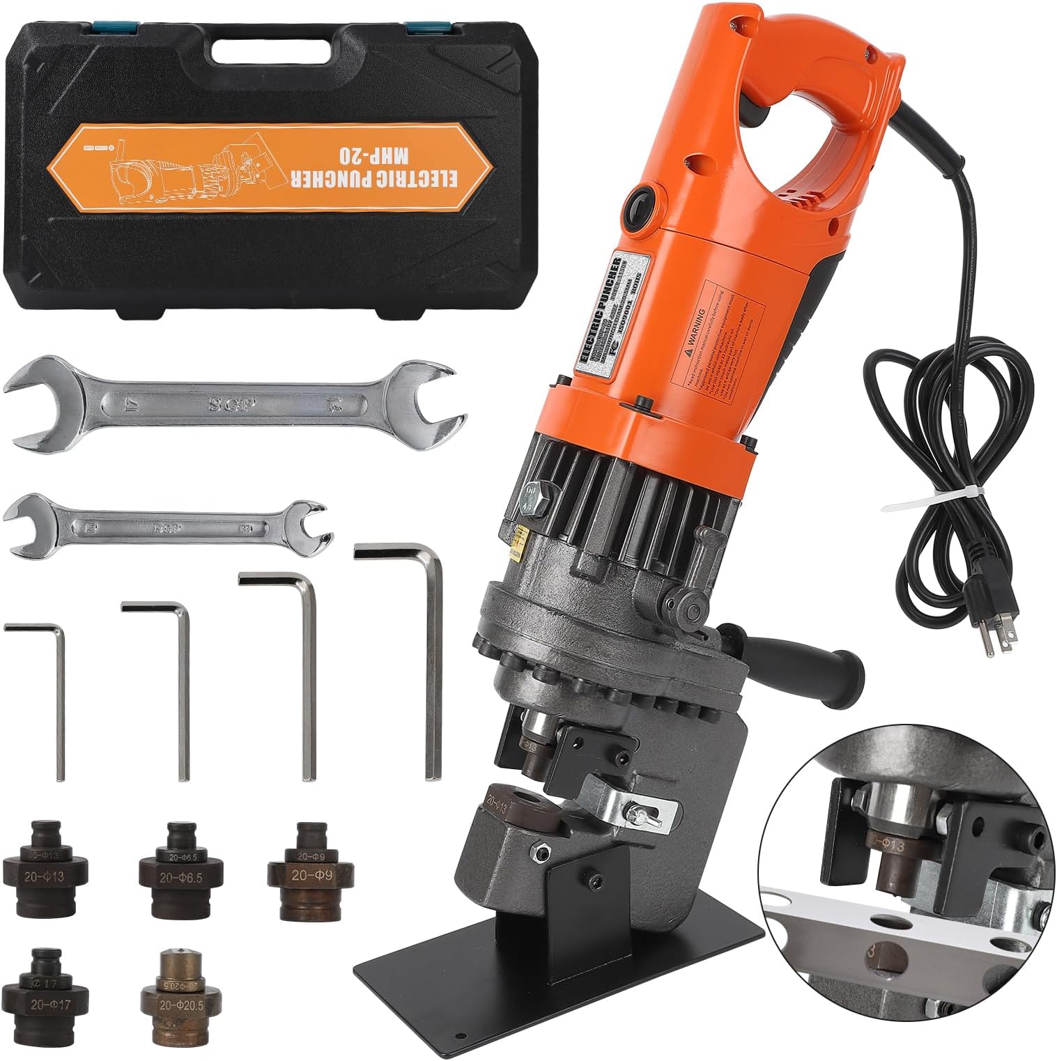 Electric Hydraulic Hole Punch for Metal Φ1/4"-4/5", 1200W 110V Hole ...