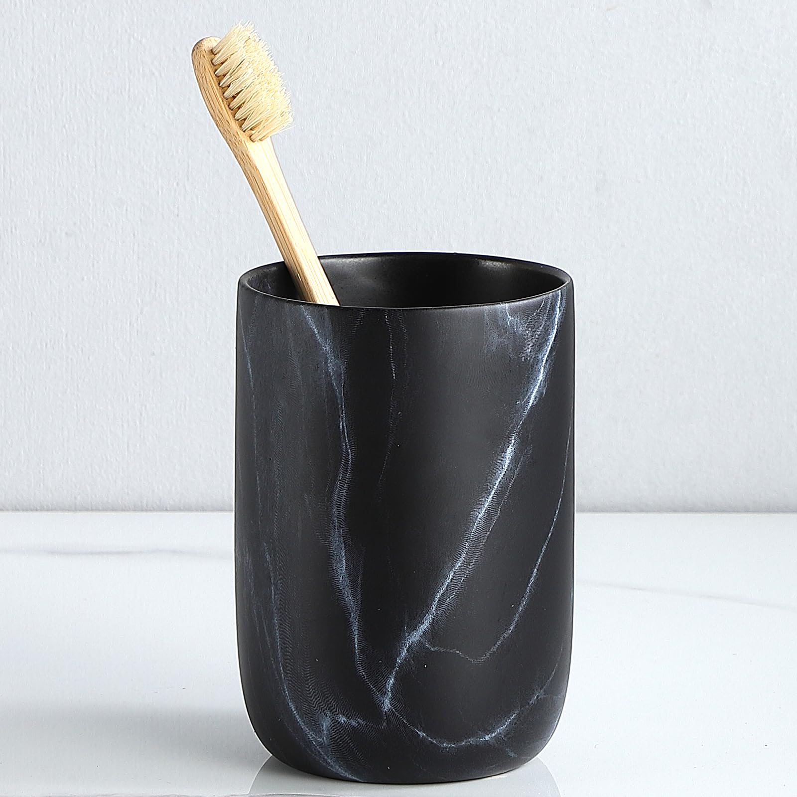 Amazon.com: Black Marble Toothbrush Holder - Ceramic Toothbrush Holders ...