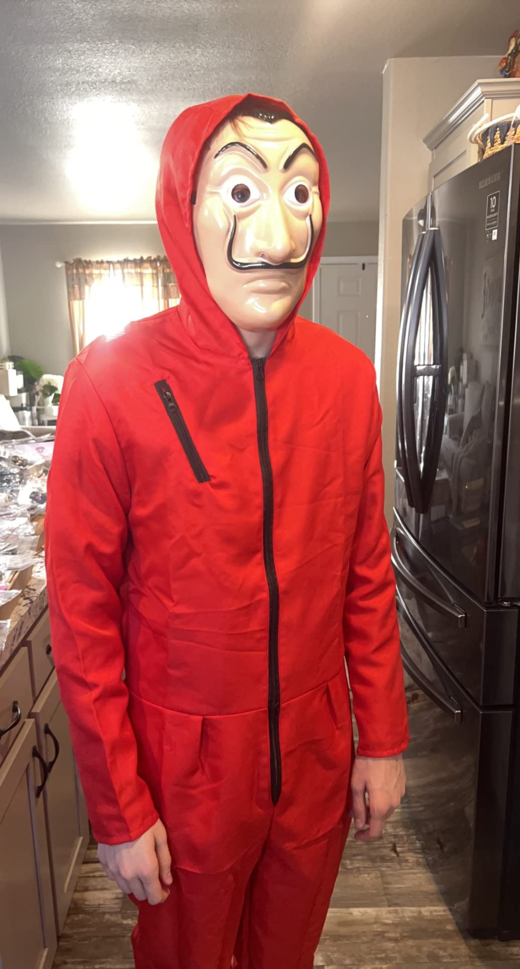 $6/mo - Finance Money Heist Red Jumpsuit with Hood Adult Cosplay ...
