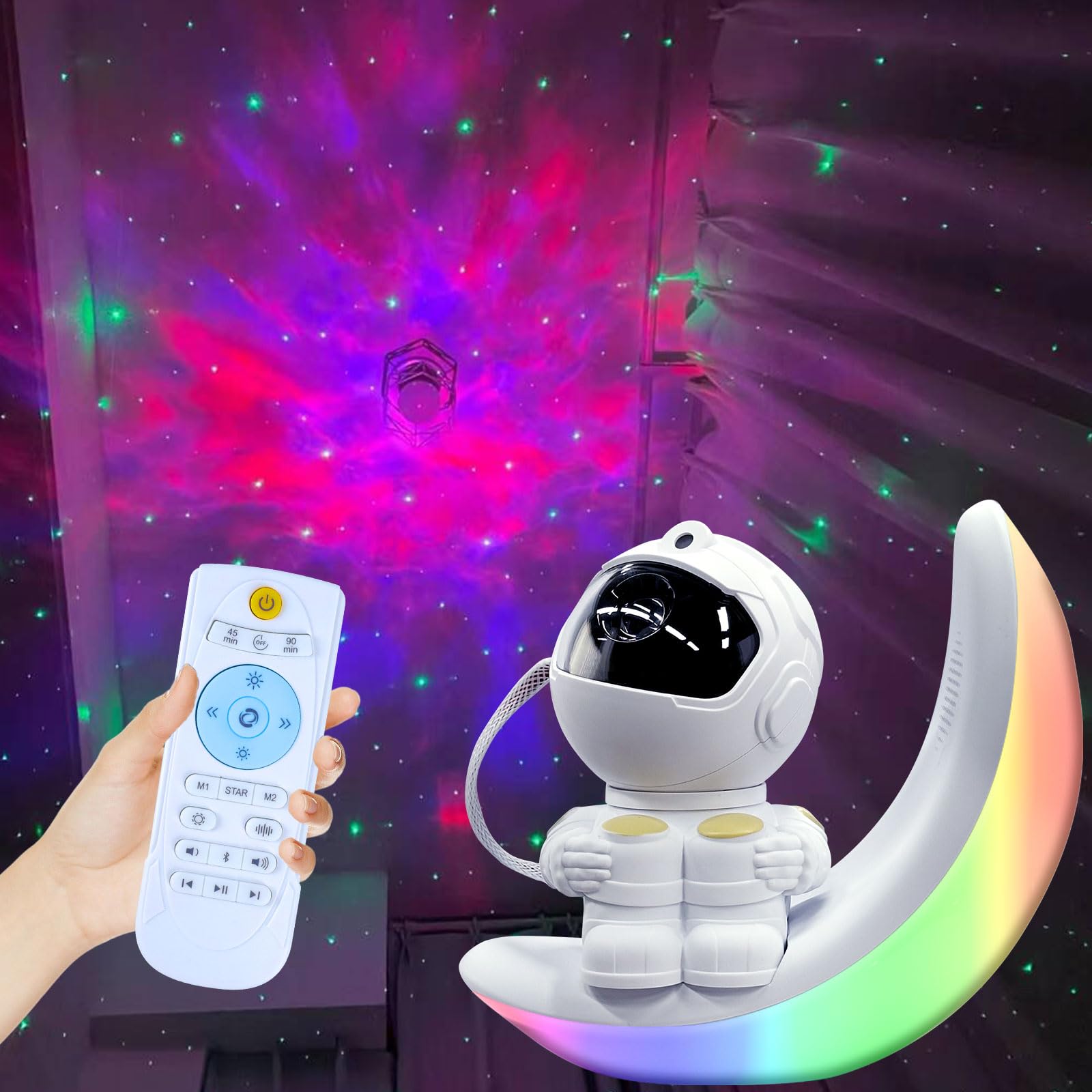Amazon.com: Astronaut Star Projector Galaxy Light, Built-in Speaker 360 ...