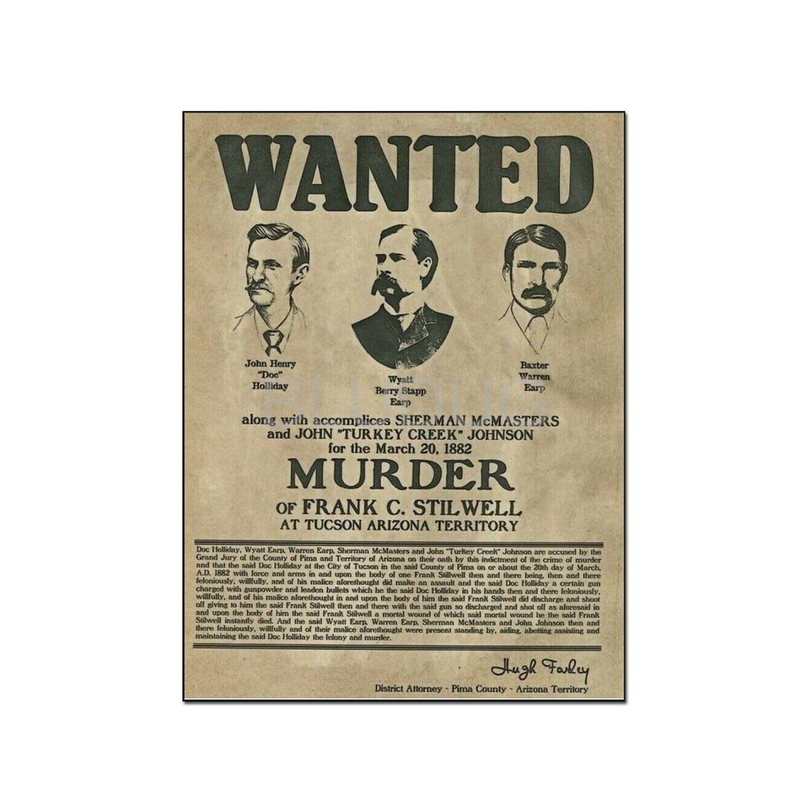 Wyatt Earp Wanted Poster