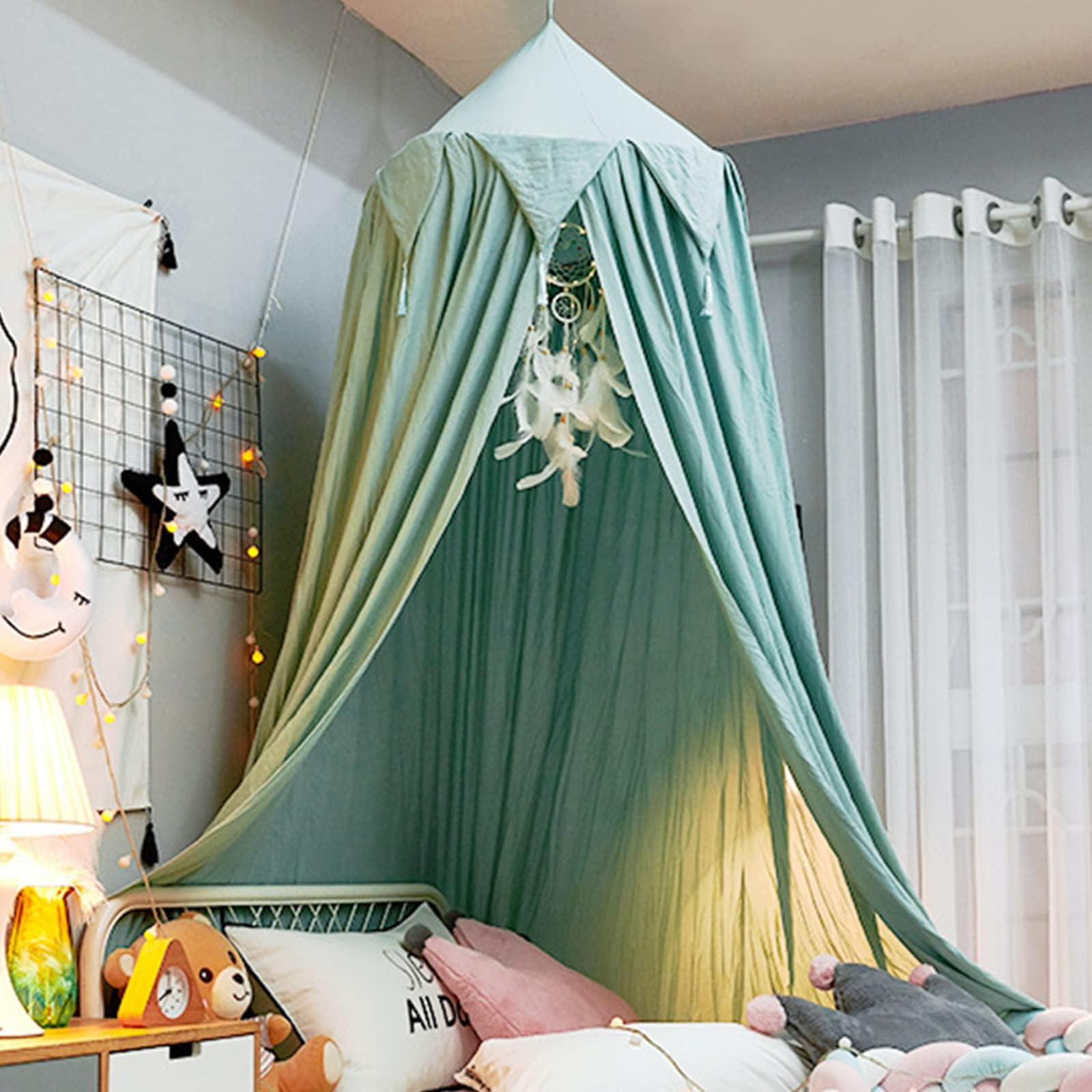 Amazon.com: THREENTDAY Bed Canopy for Girls, Kids Bed Curtain Bed Room ...