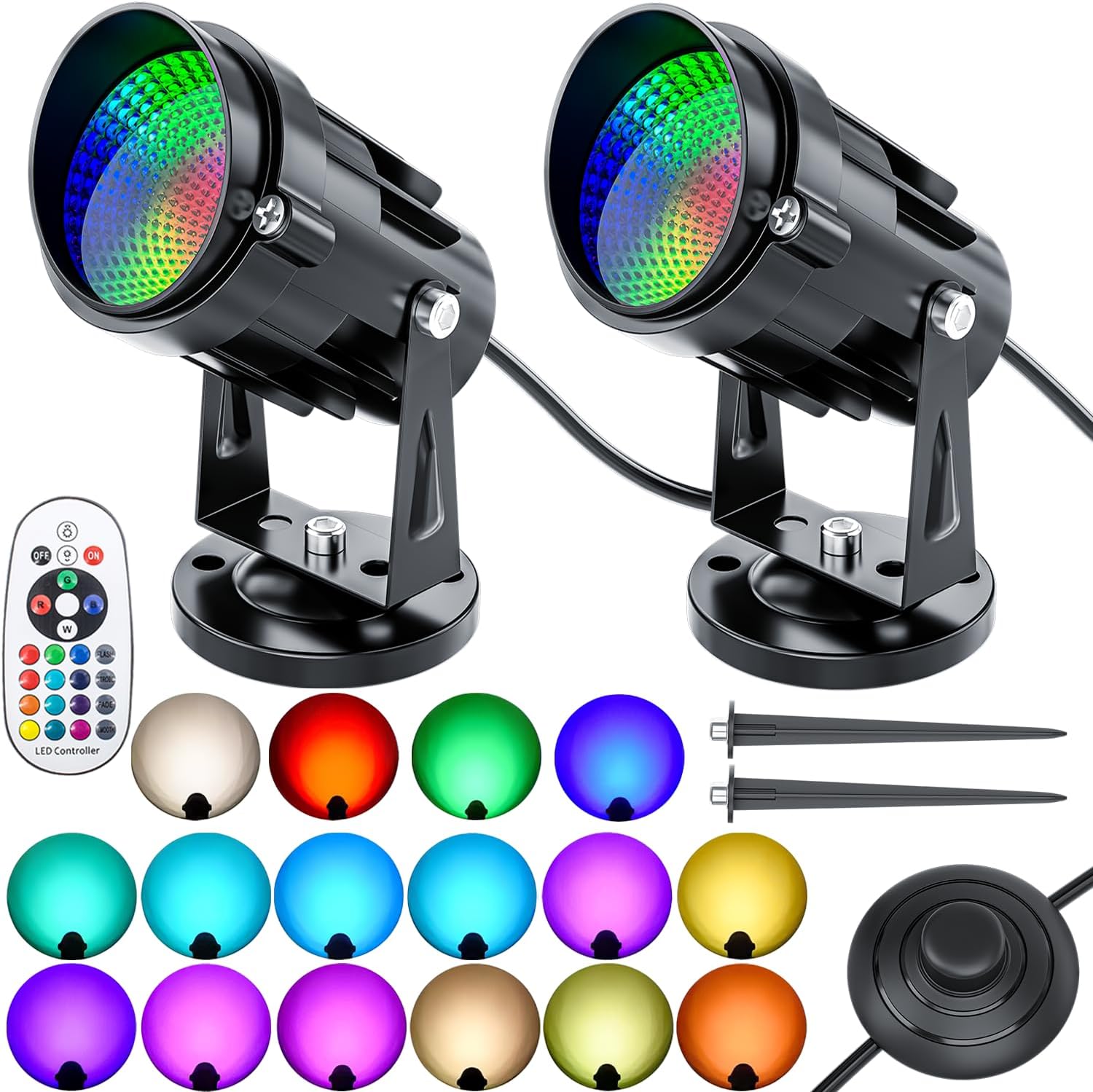 FZWLE LED Spot Lights Indoor,6W RGBW LED Spotlight with Remote Control ...