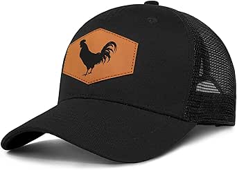 Amazon.com: Jiaazerd Rooster Baseball Cap for Chicken Lovers,Leather ...