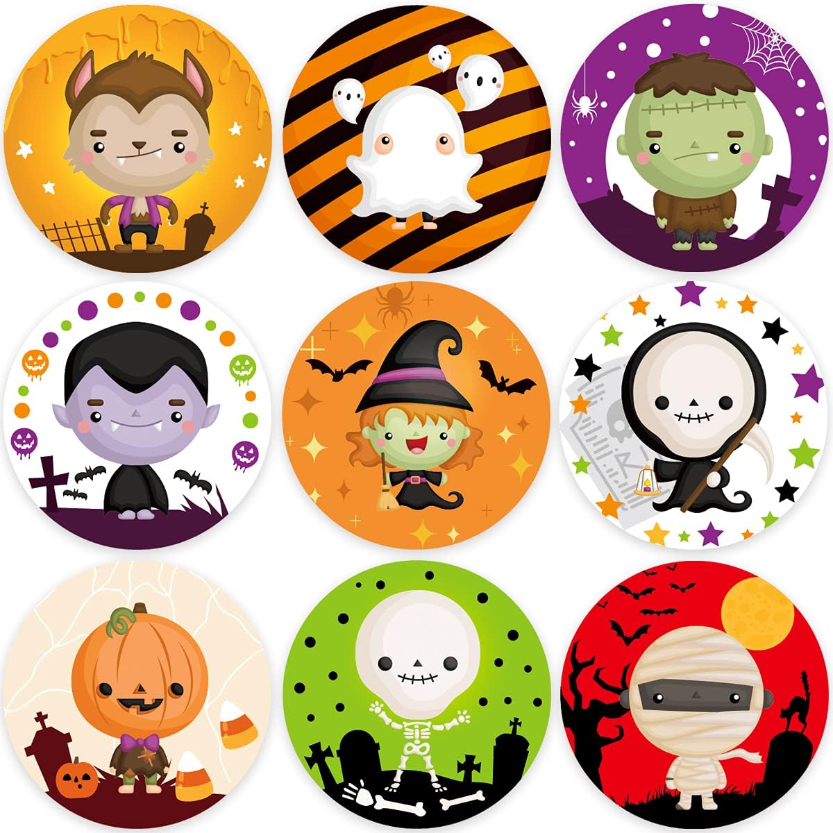 Amazon.com: Ceiba Tree Halloween Stickers for Kids 500 Pcs Party Roll ...