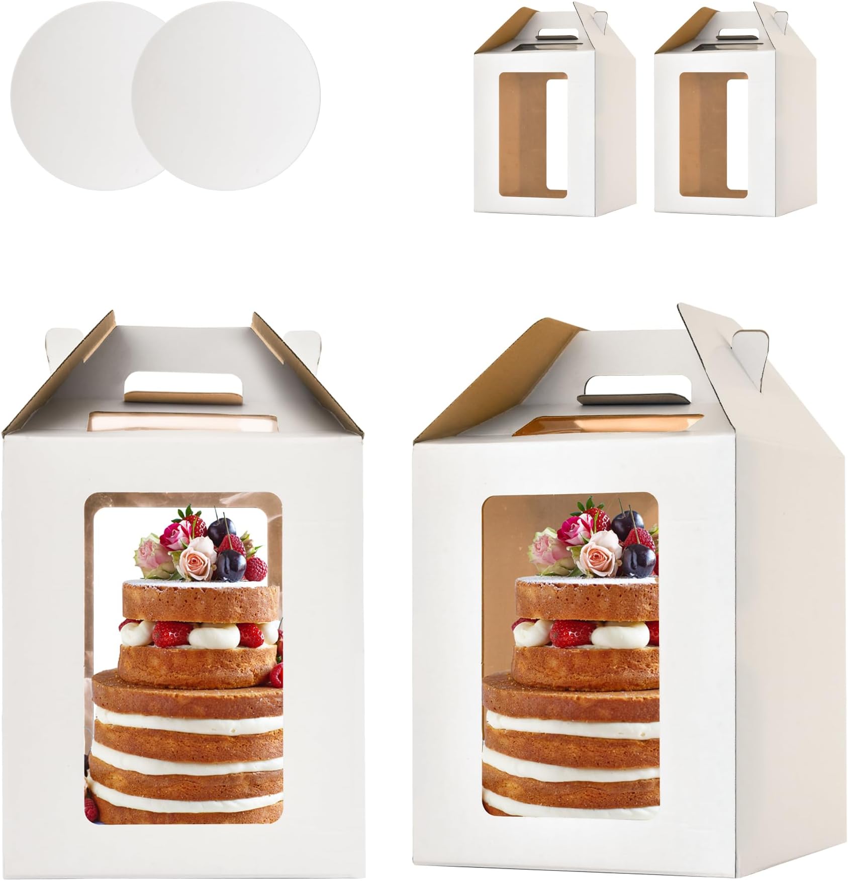 Amazon.com: CouSweoArt Tall Cake Box, Tall Cake Box for Tier Cakes with ...