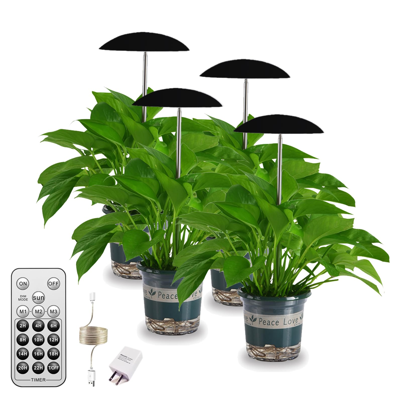 Snapklik.com : LED Grow Lights For Indoor Plants 4 Pack, Smart USB ...