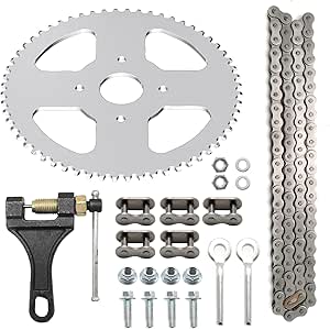 Amazon.com: ZUDKSUY Rear Sprocket 60 Tooth 90 Link 420 Chain Kit ...