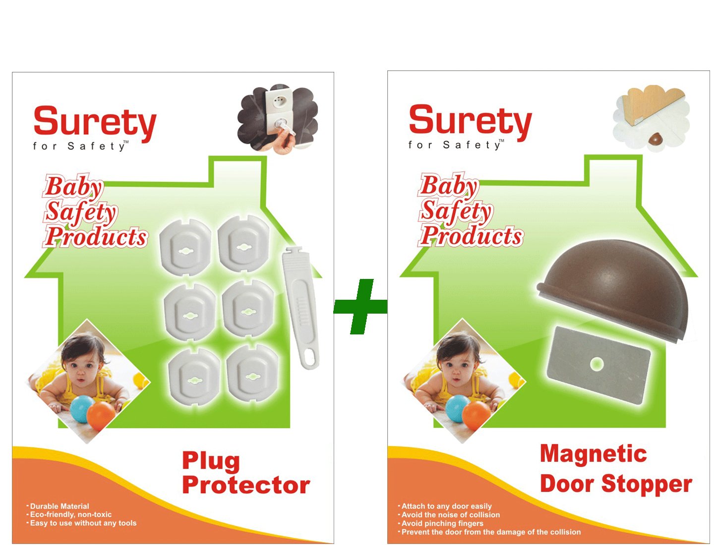 Surety For Safety Plug Protector and Magnetic Door Stopper : Amazon.in ...