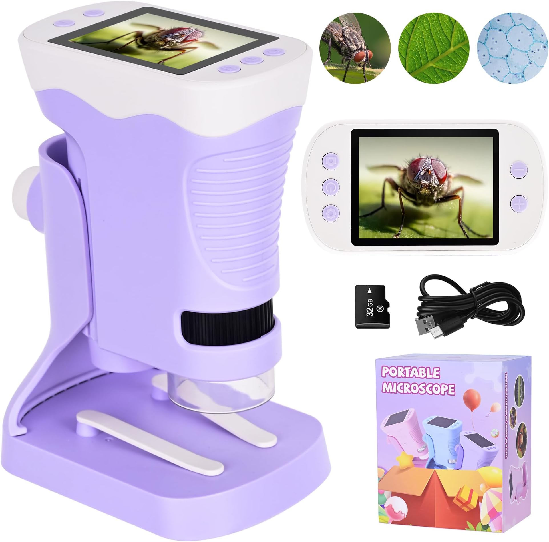 Amazon.com : Microscope for Kids,1000X Mini Kids Microscope with 2.4 HD ...