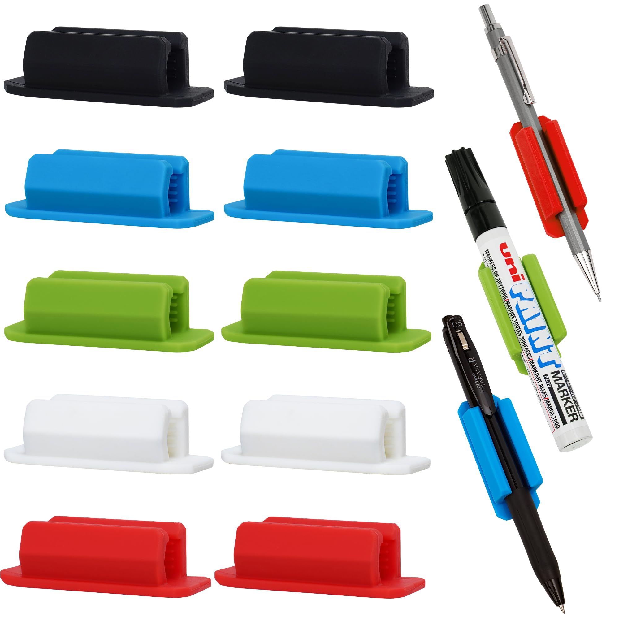 Amazon.com: ZFbuhuo Pen Holder Set of 10, Adhesive Silicone Pen Holder ...