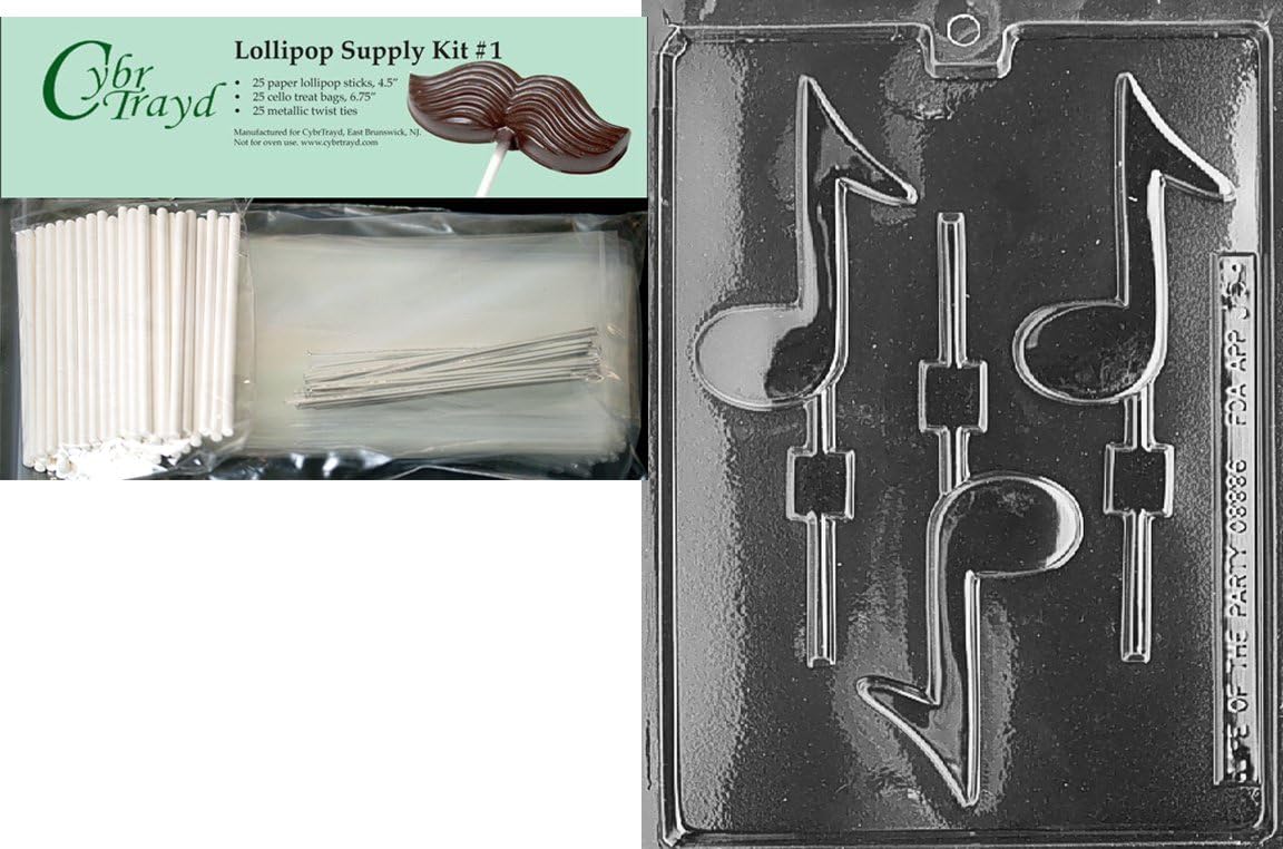 Amazon.com: Cybrtrayd Musical Note Lolly Jobs Chocolate Candy Mold with ...