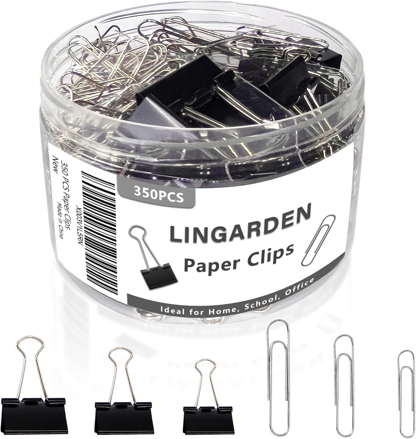 Amazon.com : 350PCS Paper Clips & Binder Clips Assorted Sizes, Office ...