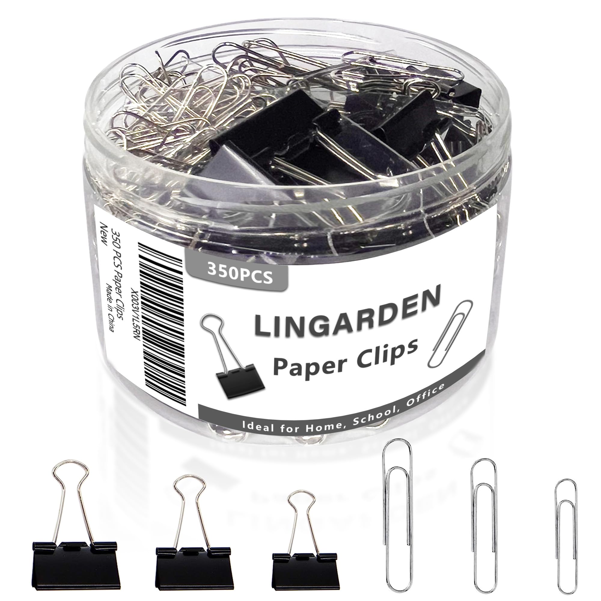 Amazon.com : 350PCS Paper Clips & Binder Clips Assorted Sizes, Office ...
