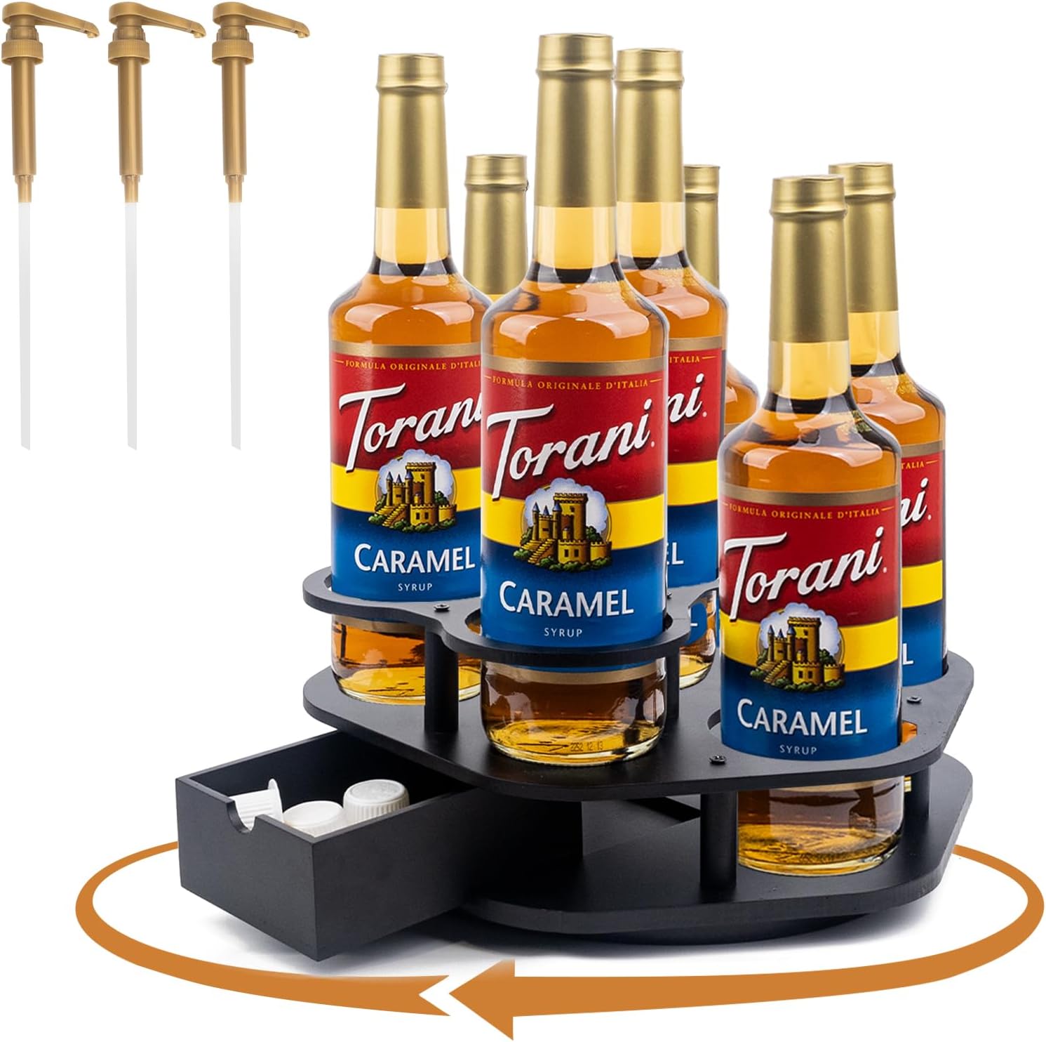 Amazon.com: Extguds Rotating Countertop Coffee Syrup Rack (7 Bottle ...