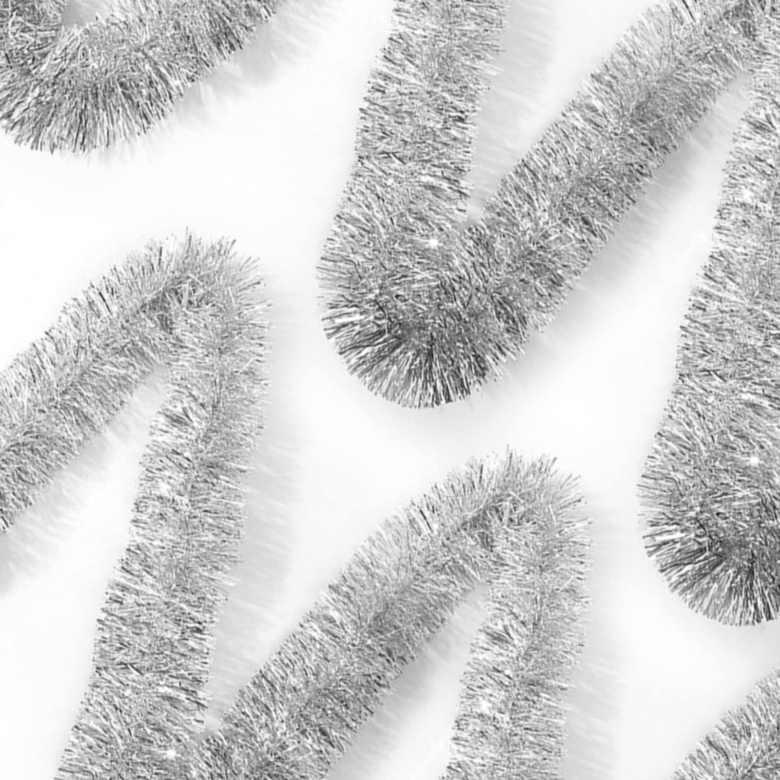 Amazon.com: Ohiyoo 50 Feet Silver Tinsel Garland Christmas Foil Tinsel ...