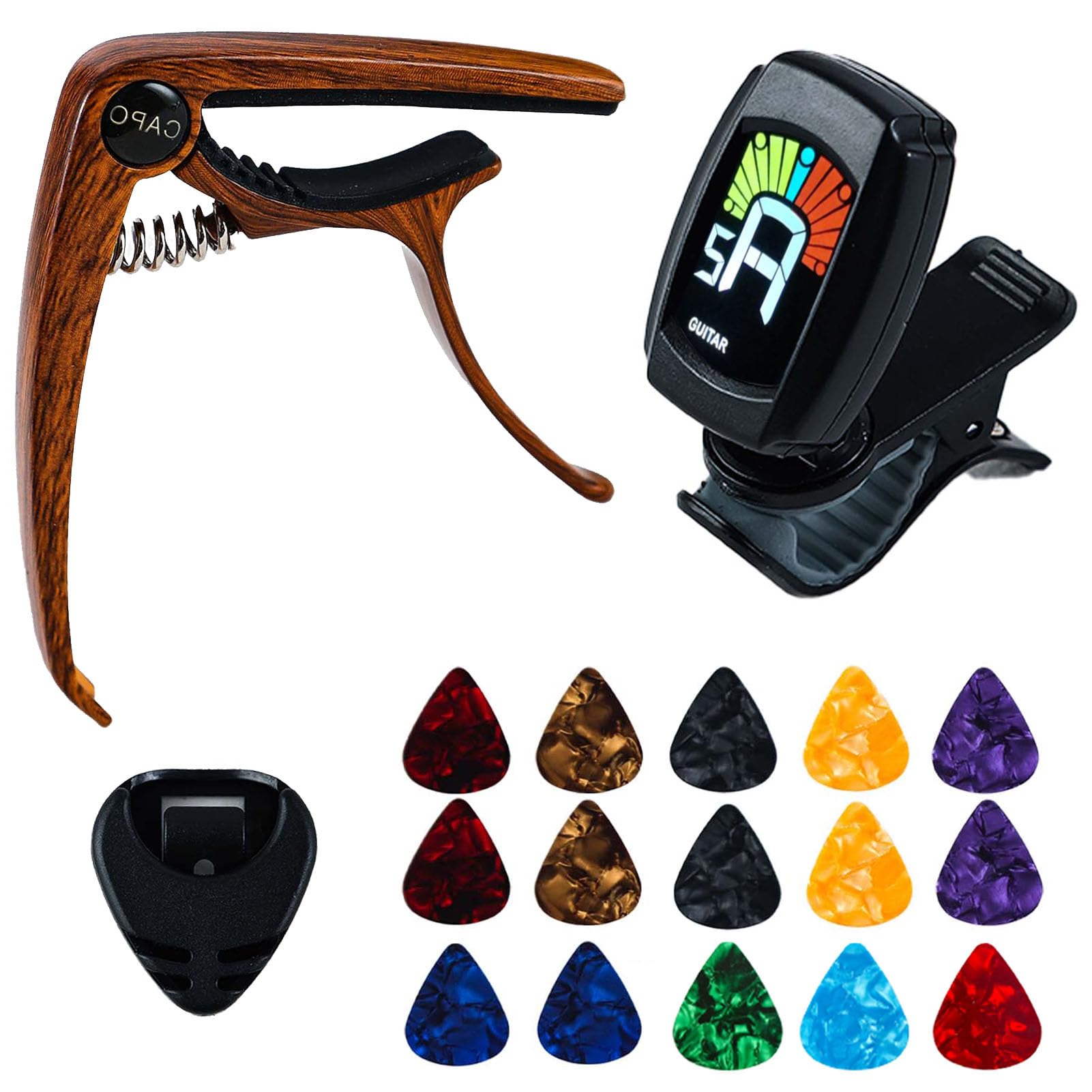 Amazon.com: Guitar Accessories Kit 18PCS with Guitar Capo,Guitar Tuner ...