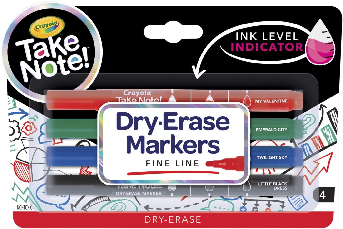 Amazon.com : Crayola Take Note! Dry Erase Markers, Bullet Tip, Assorted ...