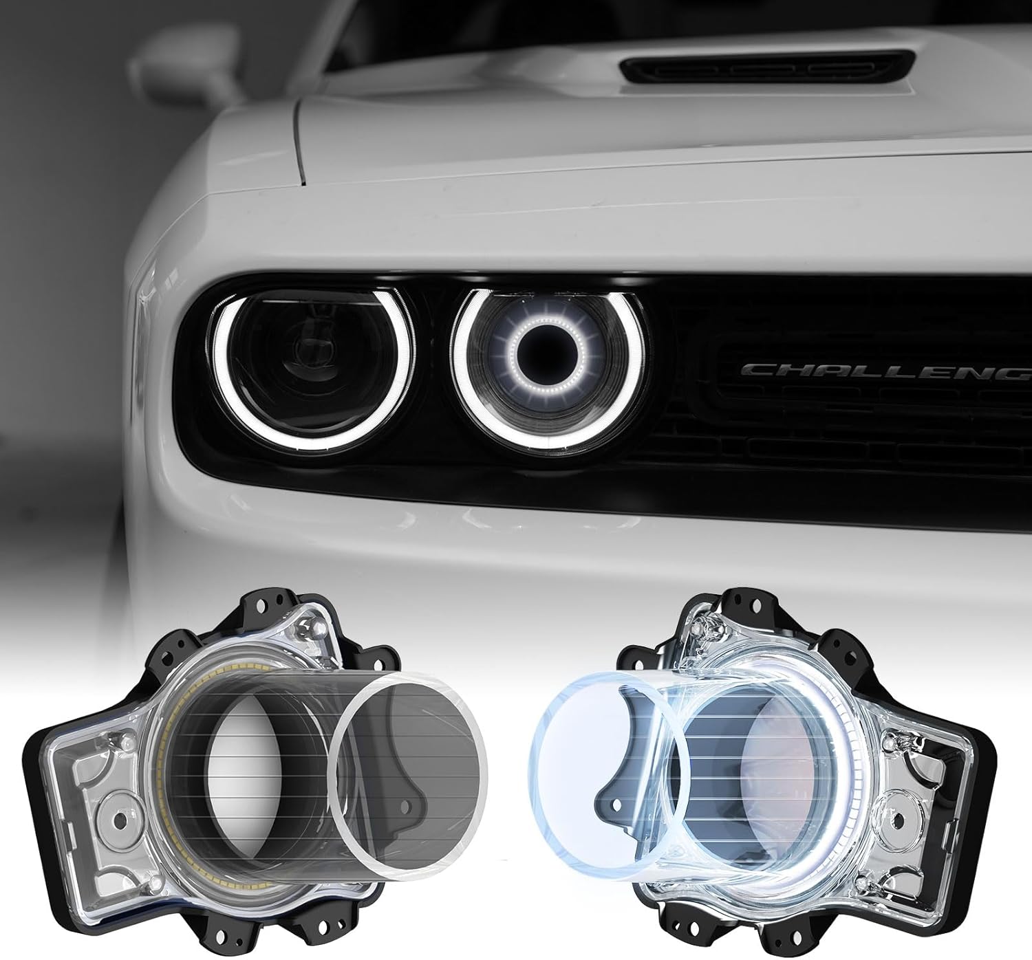 Amazon.com: LitMiRaCle Dodge Challenger Headlights Bulbs, LED Headlamps ...