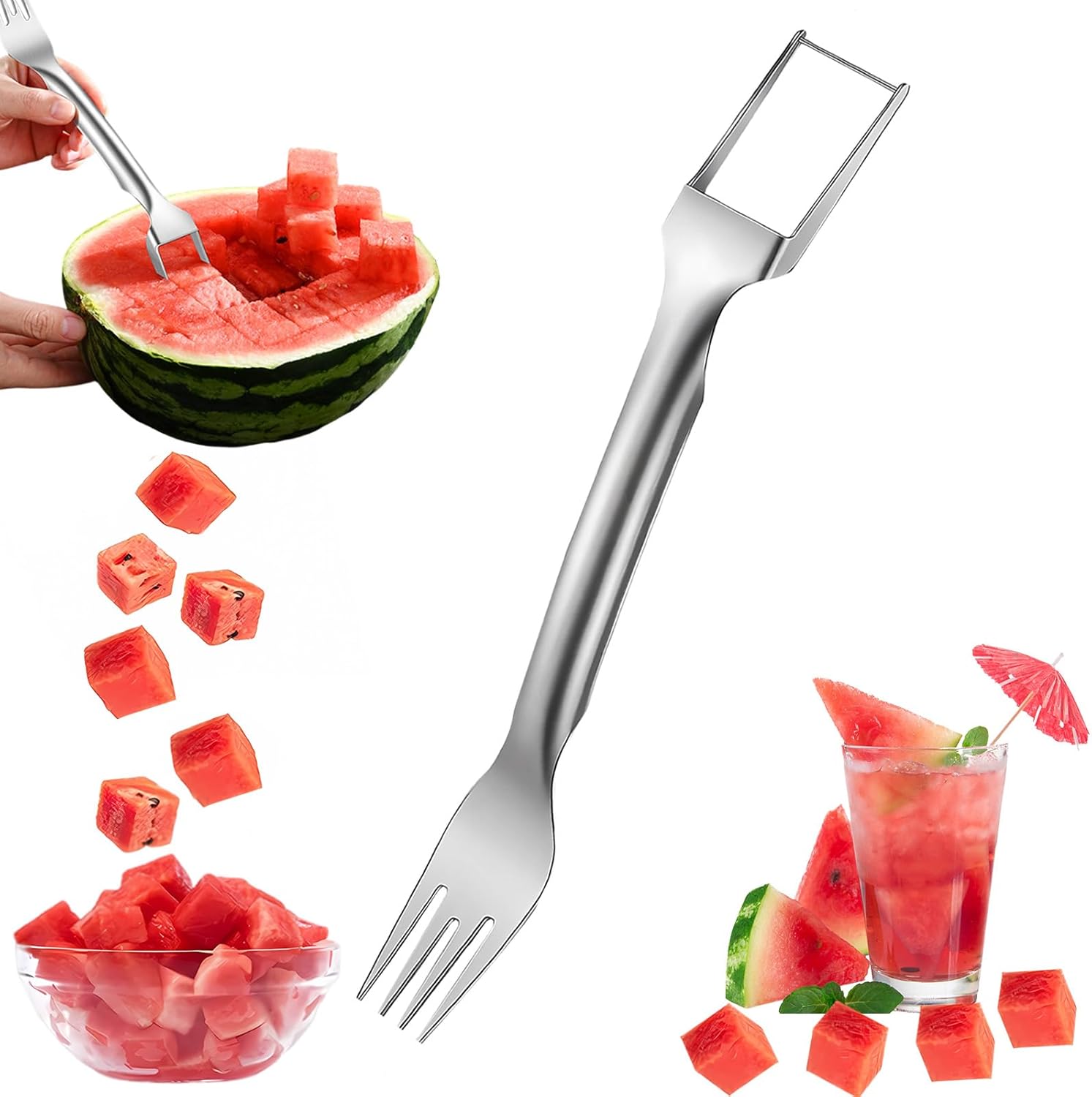 Amazon.com: Watermelon Fork Slicer Tool,2 in 1 Watermelon Cutter Slicer ...