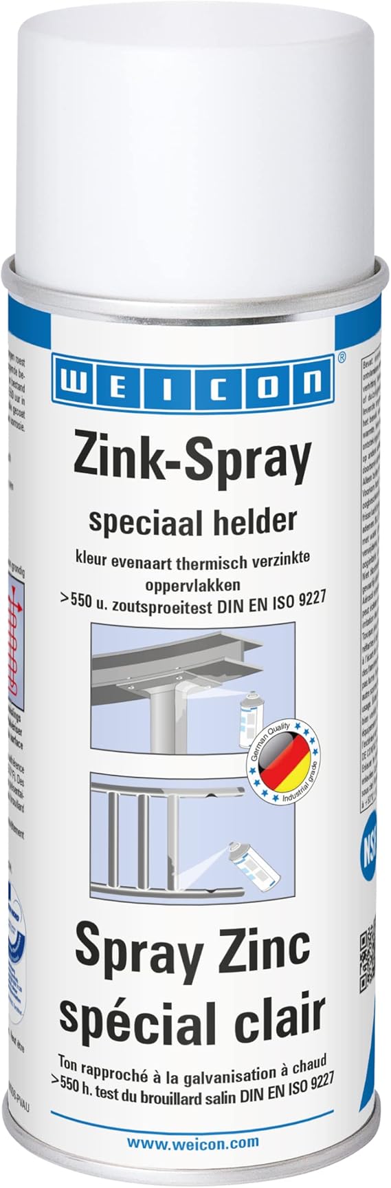 Weicon Zinc Spray Bright Grade 400 ML Rust Protection, Heat-Resistant ...