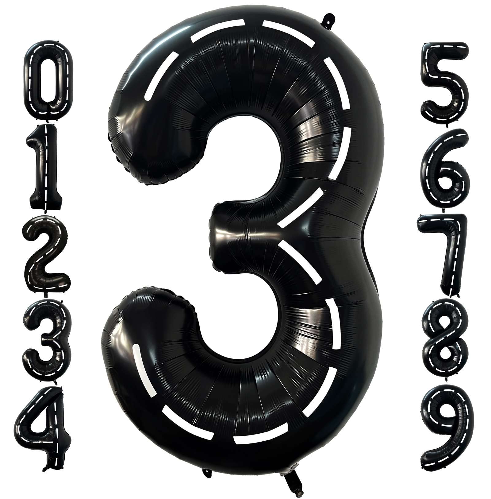 Amazon.com: 40 Inch Race Car Black Number 3 Balloon Large Size Jumbo ...