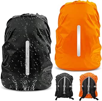 2 Pack Waterproof Reflective Backpack Rain Cover 26-40L Ultralight ...