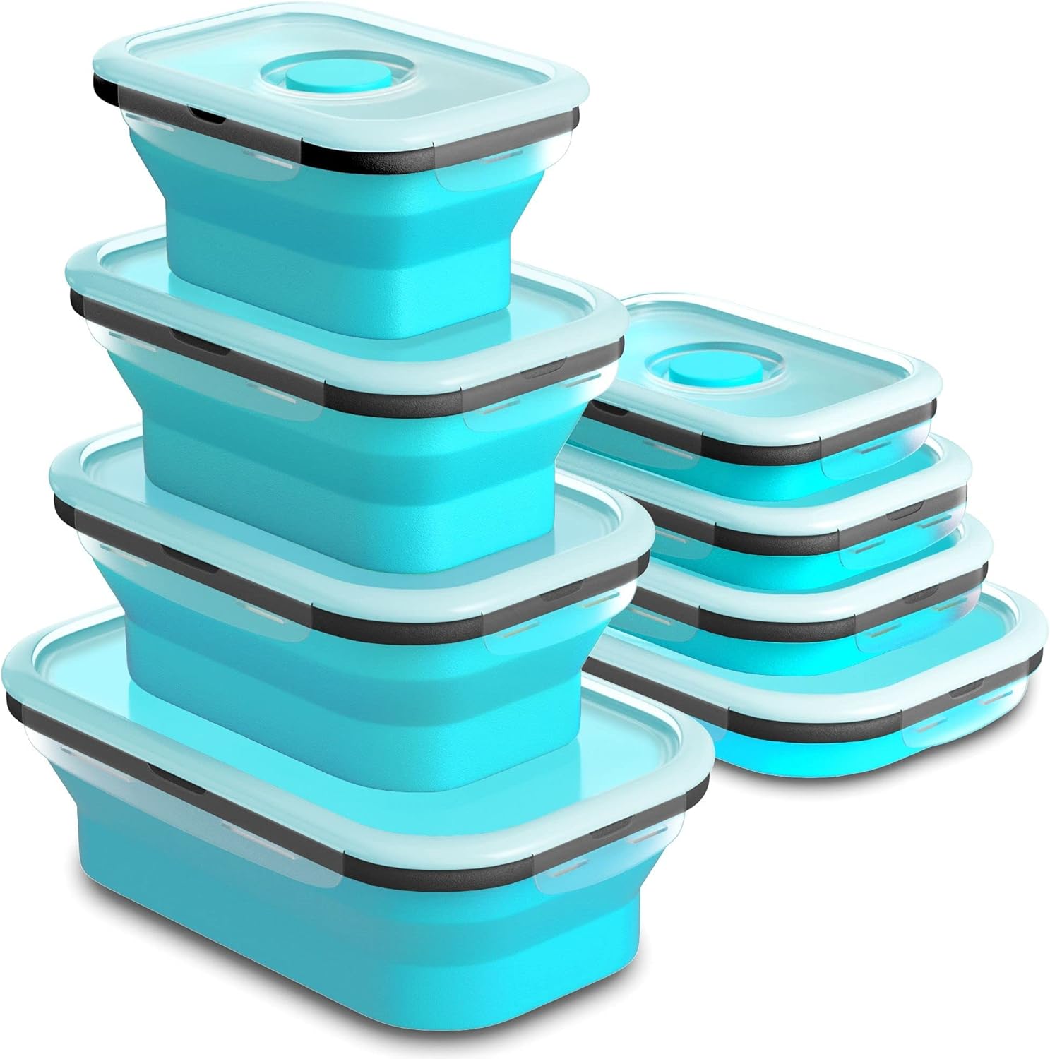 Amazon.com - Set of 4 Collapsible Foldable Silicone Food Storage ...