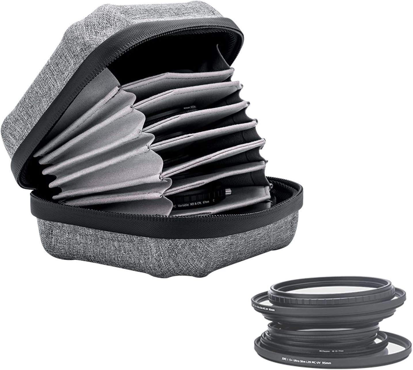 Amazon.com : 10 Pockets Hard Shell Lens Filter Bag Up to 95mm, Water ...