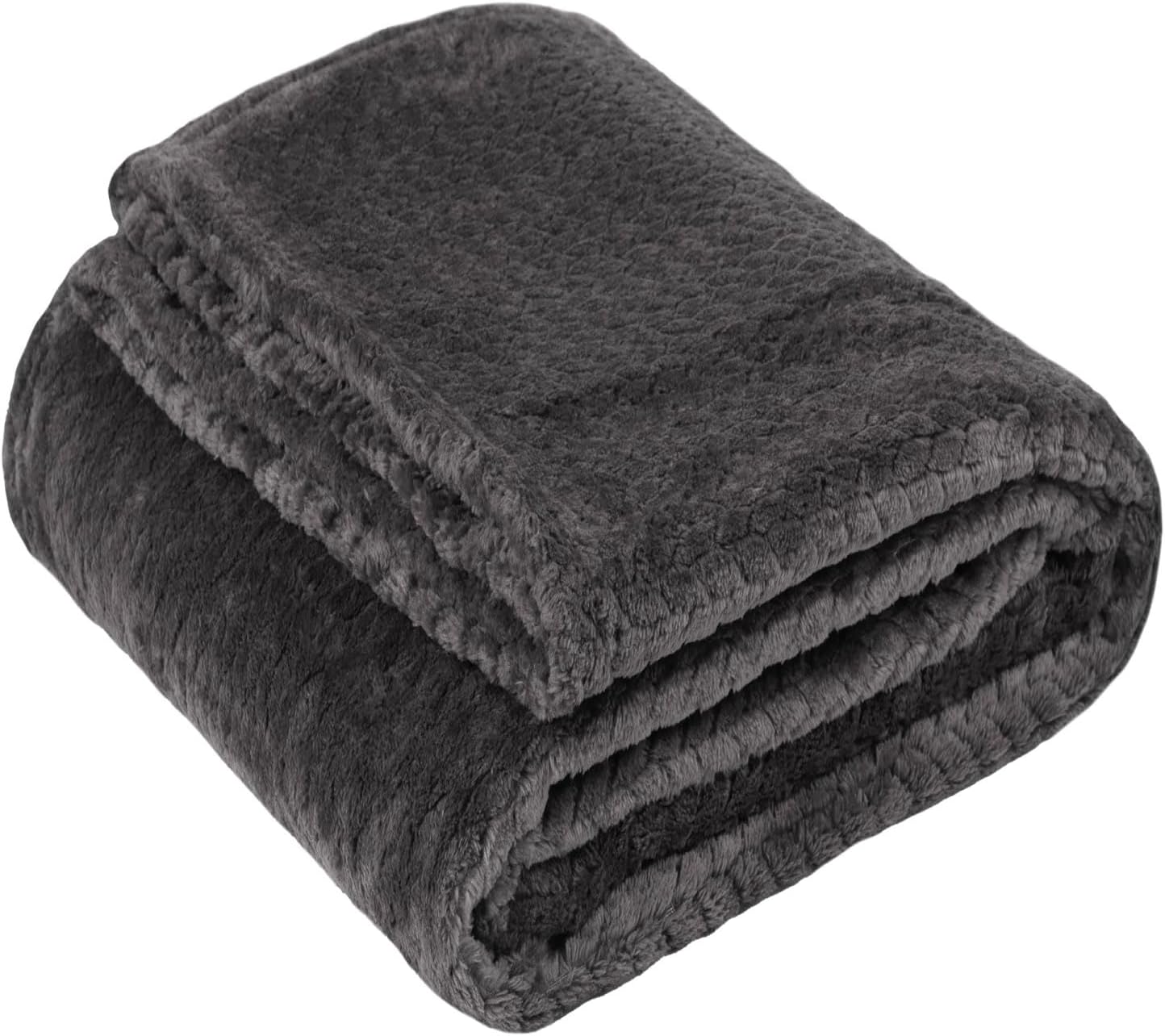 Amazon.com: Waffle Knit Textured Throw Blanket Soft for Couch, Sofa ...