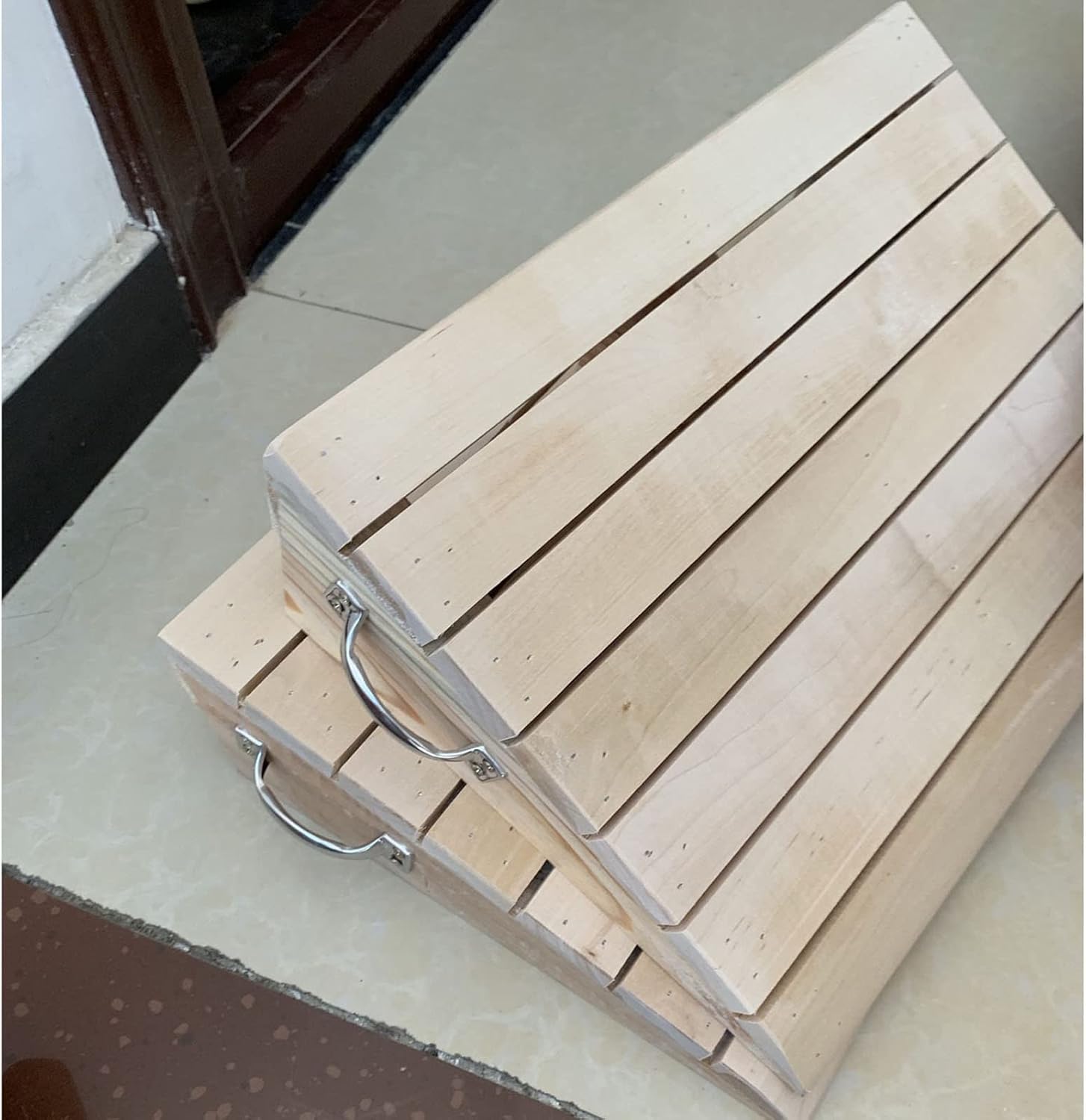 Amazon.com: Wooden Door Threshold Ramp with Handle, Doorway Wheelchair ...
