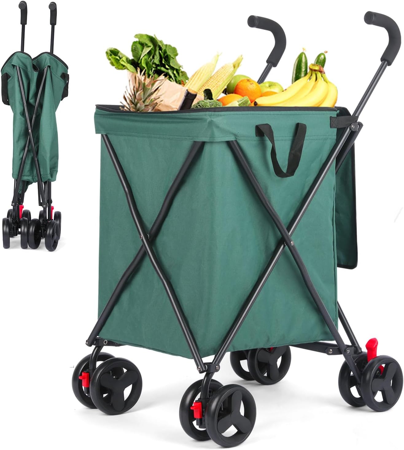 Amazon.com: 27 Gal/180 LBS Capacity Shopping Cart, Upgrade Huge Grocery ...