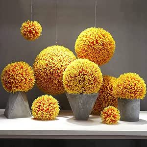 Amazon.com - Artificial Boxwood Ball,yellow Realistic Look,Topiary Ball ...