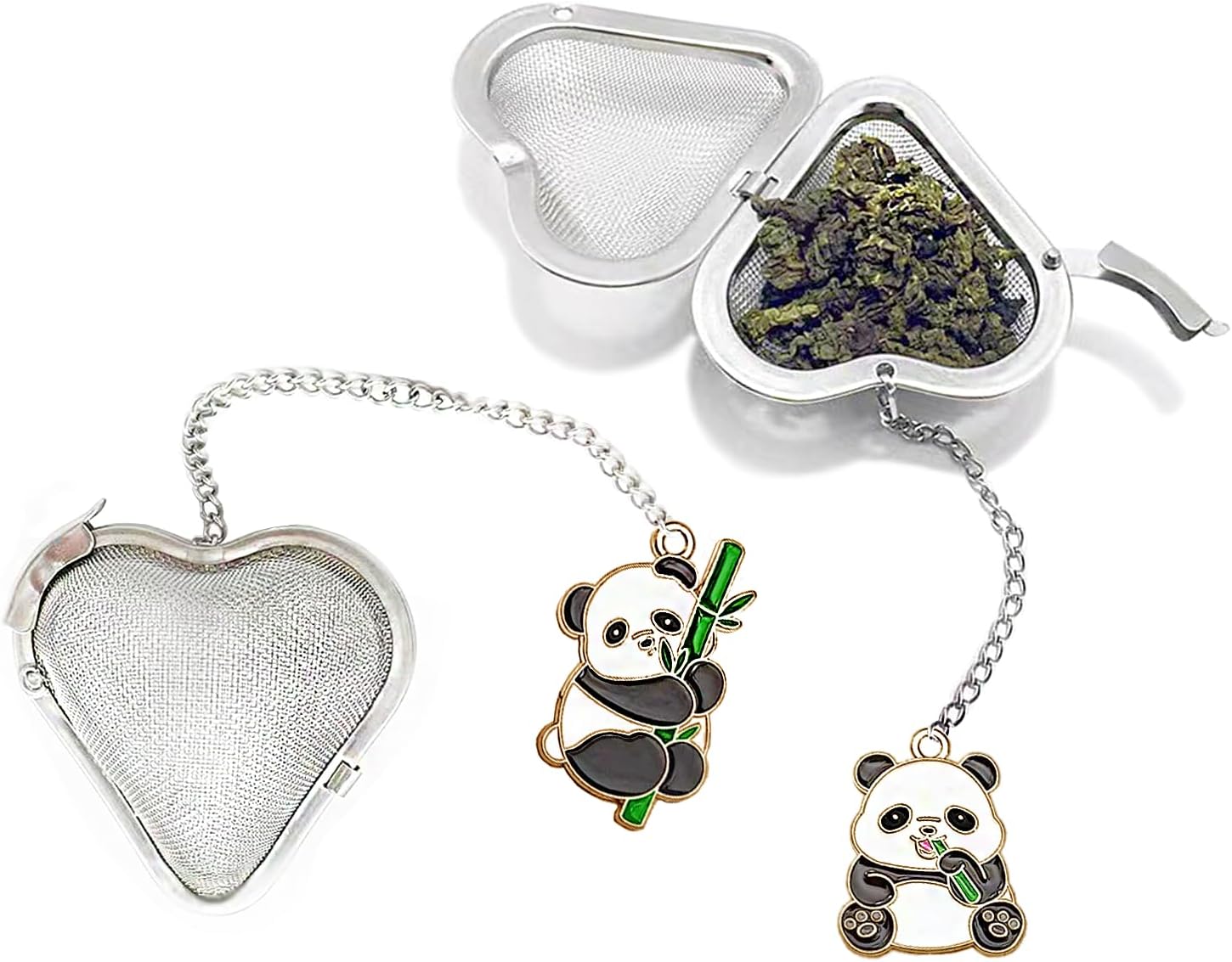 Amazon.com: 2pcs tea strainers for loose tea, stainless steel heart ...